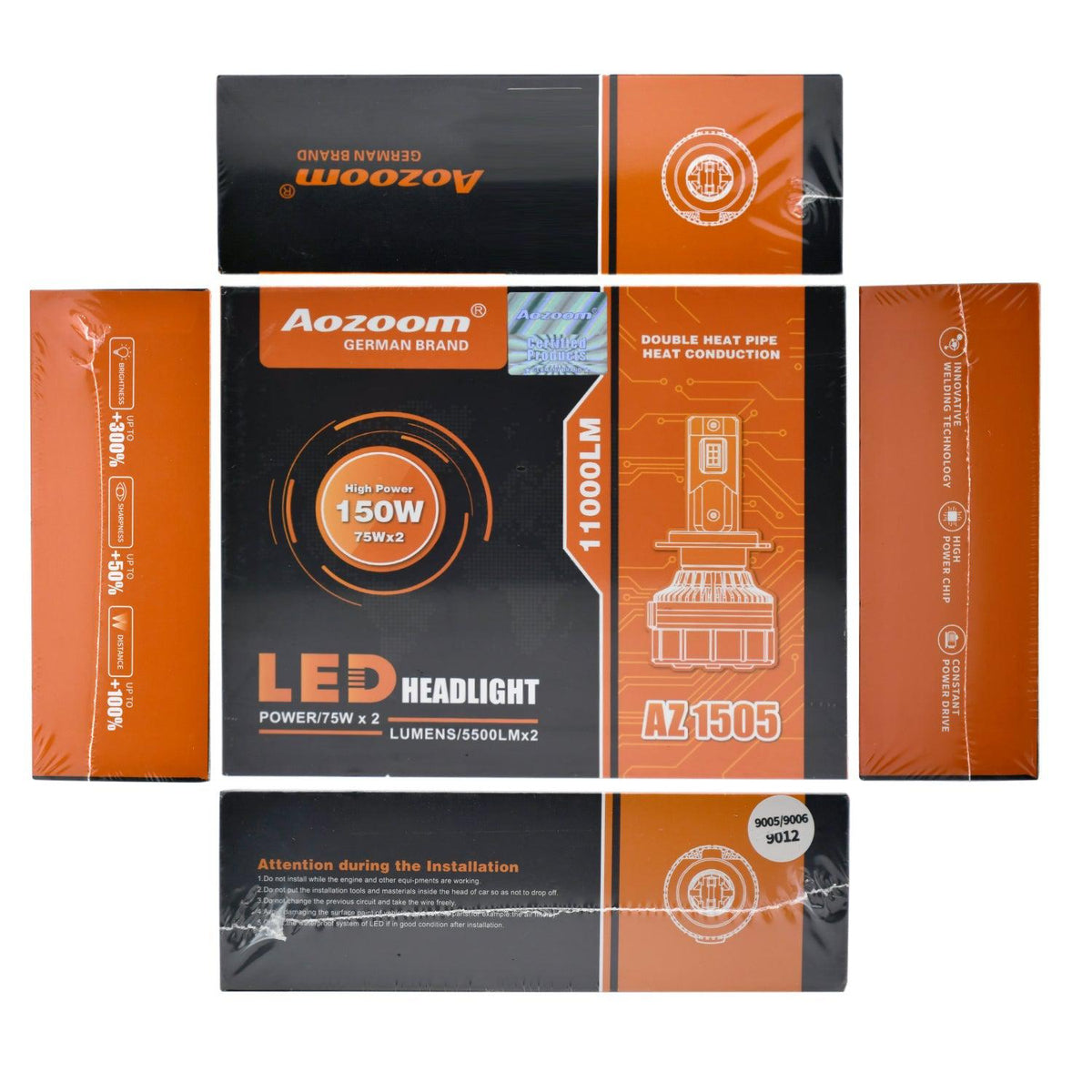 Aozoom 150W Headlight Bulb 6000K AZ1505-9005/9006/9012 – CARPLUS