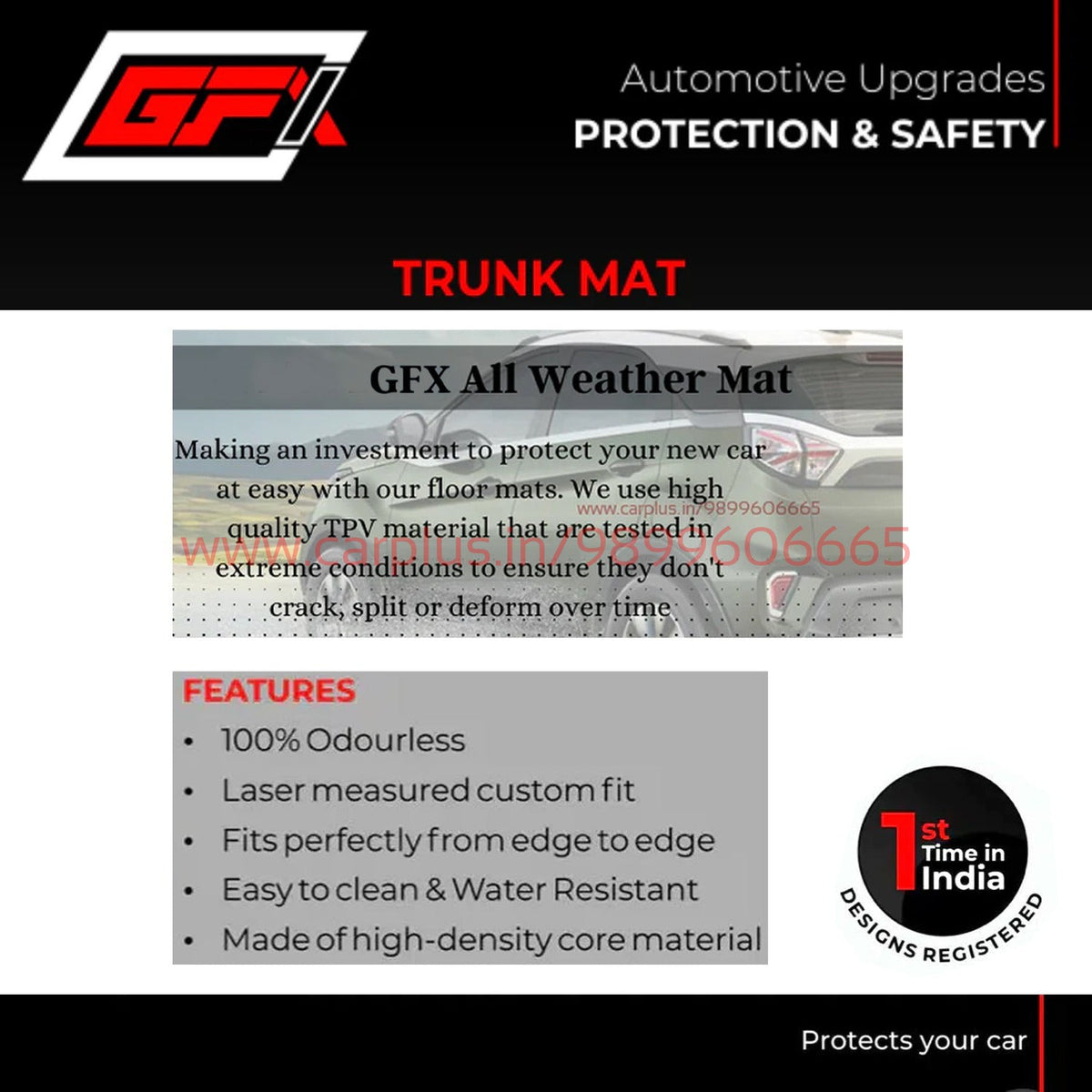 GFX Car Trunk Mat for Mahindra XUV 700 [2021 onwards (5 Seater) – CARPLUS