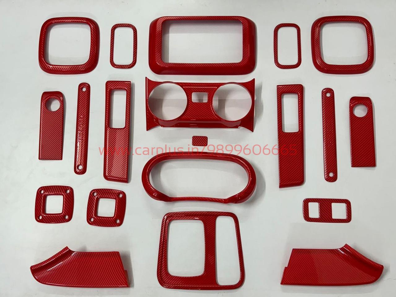 KMH Interior Kit for Mahindra Thar (Set of 20Pcs- RED CARBON) – CARPLUS