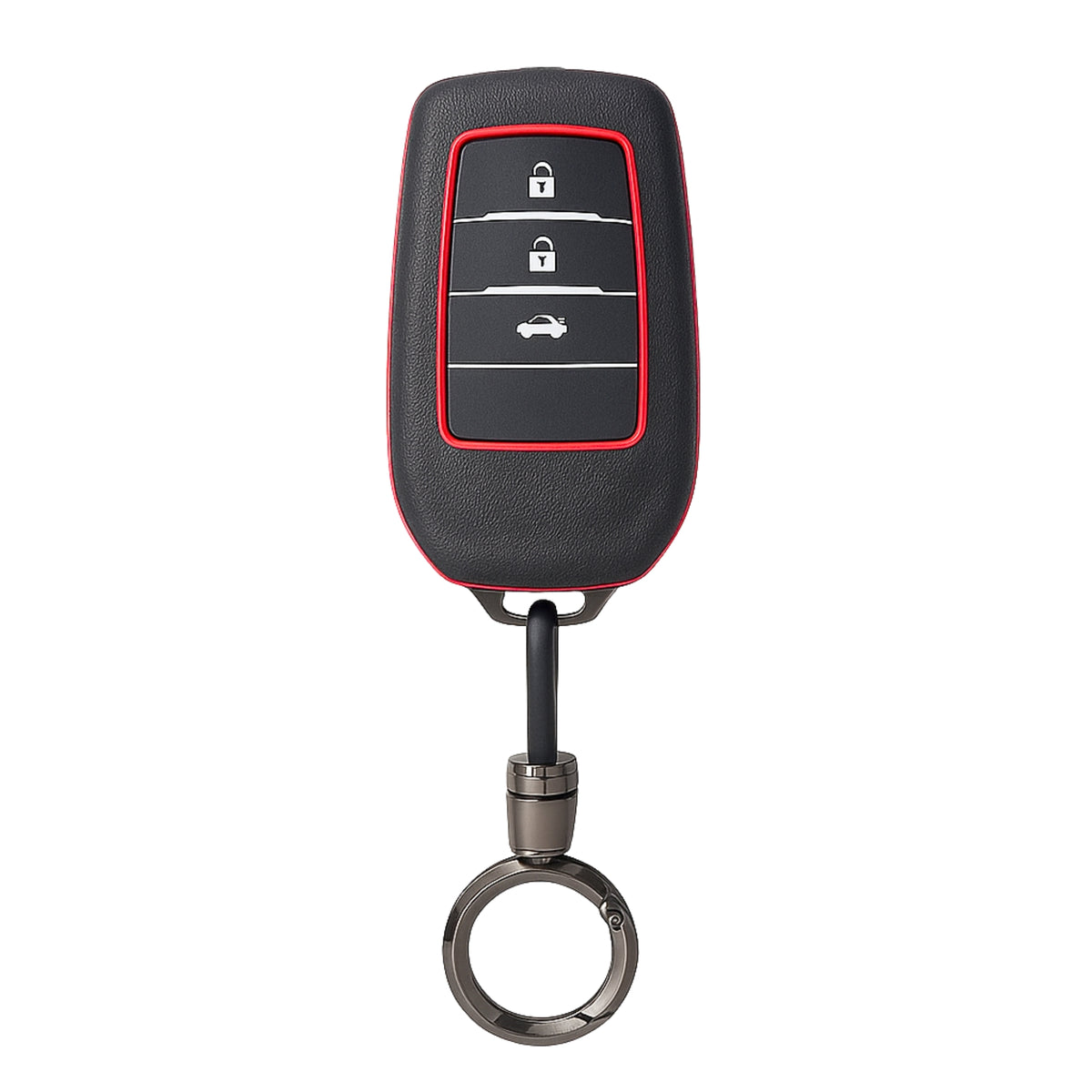 KMH Premium ABS Key Cover for Toyota (D3)-Black With Red(Border-Gun Br ...