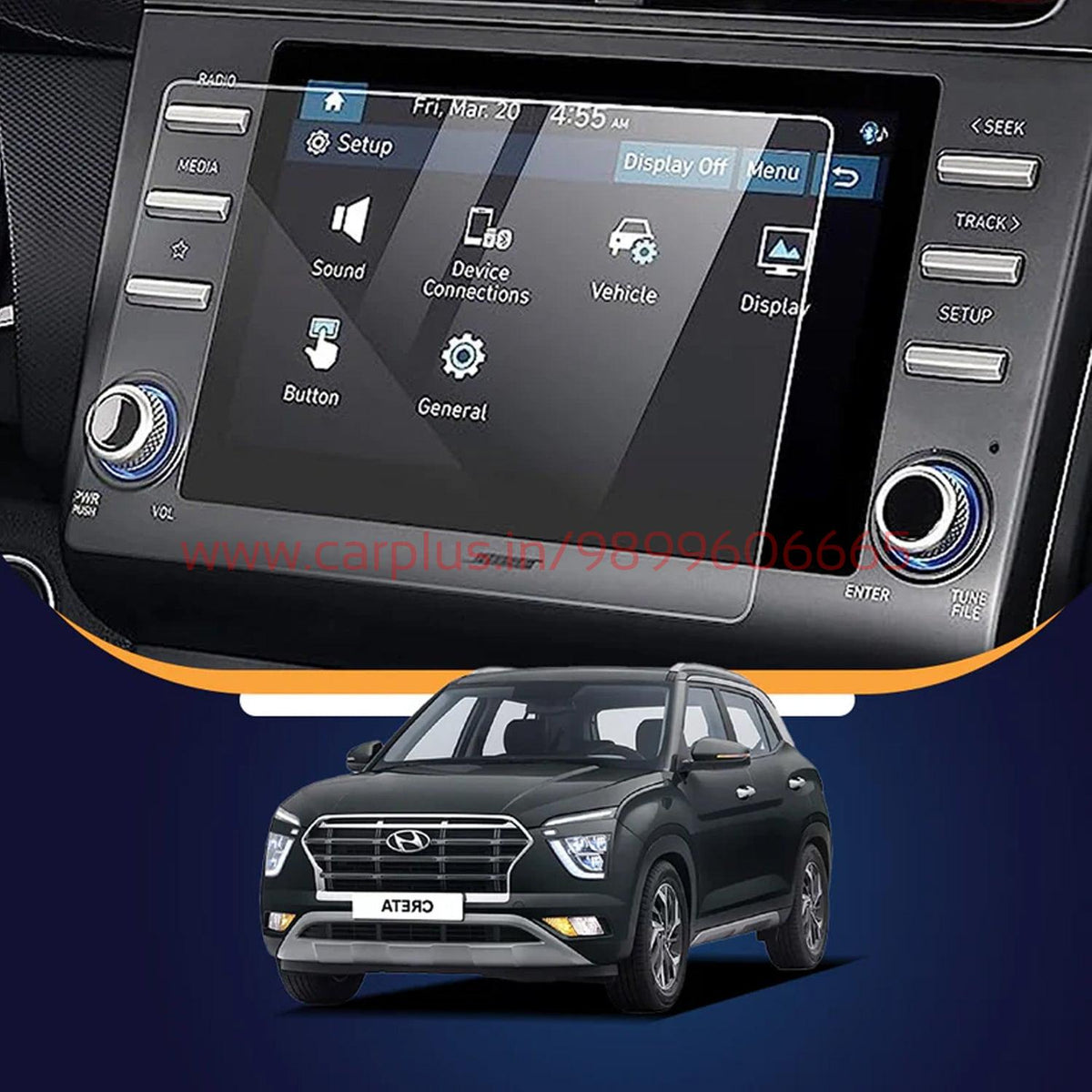 KMH Premium Screen Protector for Hyundai Creta 2020 (8 Inch) – CARPLUS