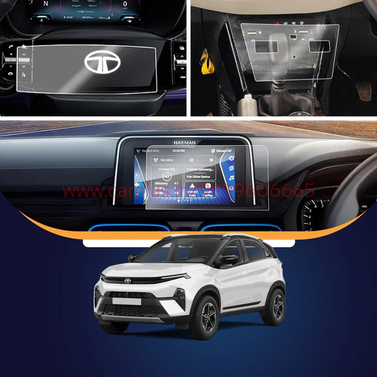 KMH Premium Screen Protector for Tata Nexon 2023 Info(Harman)+Steering ...