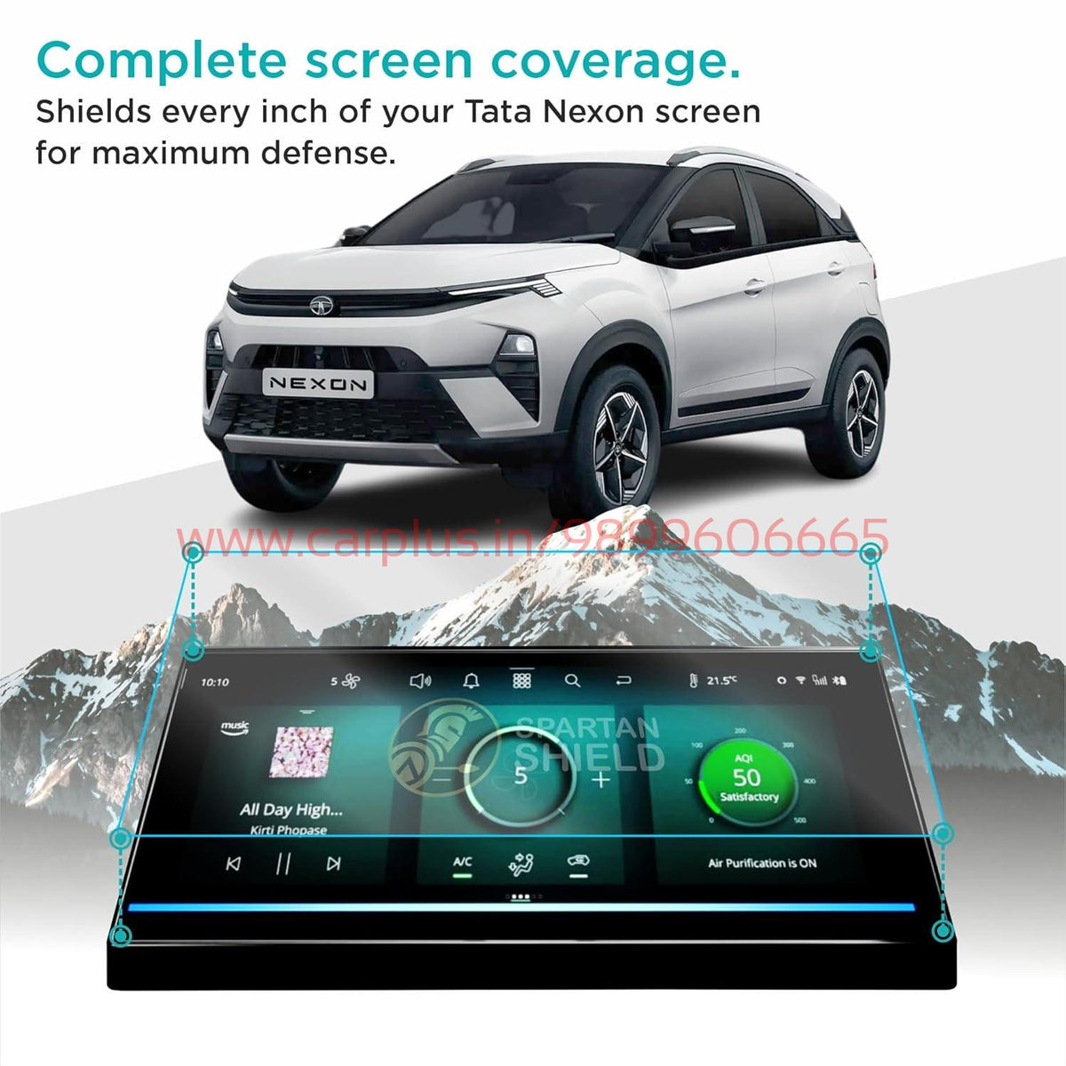 KMH Premium Screen Protector for Tata Nexon 2023 Info(Round Edges)+Clu ...