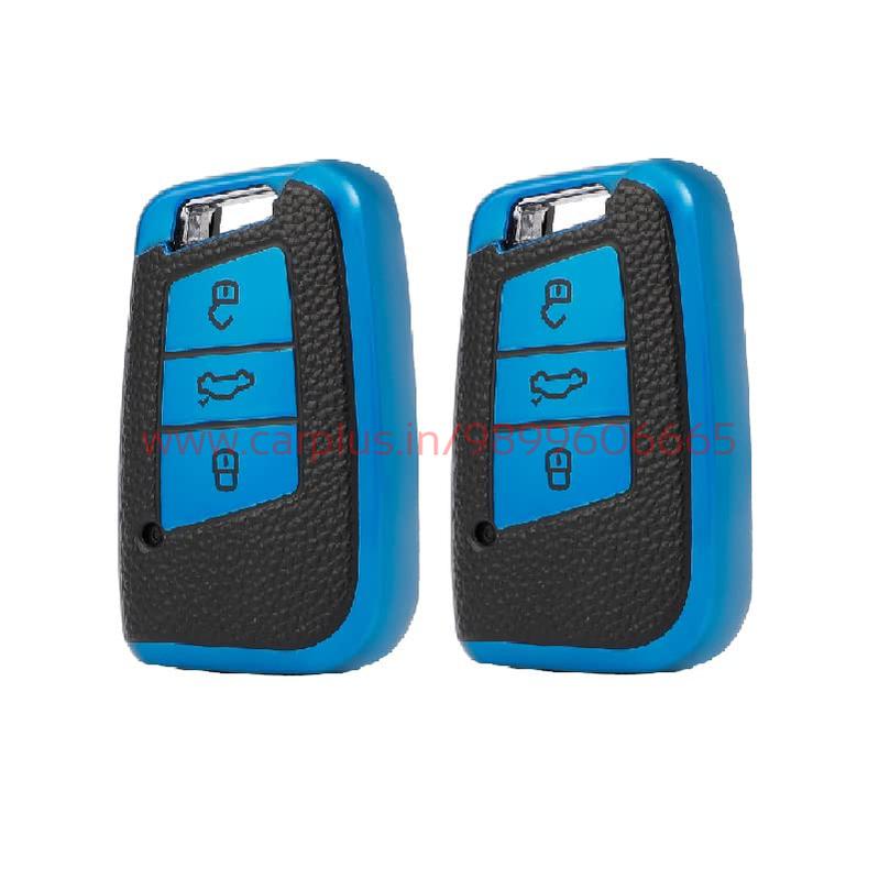 KMH - TPU Leather Pattern Key Cover Compatible for Volkswagen Polo Ven ...