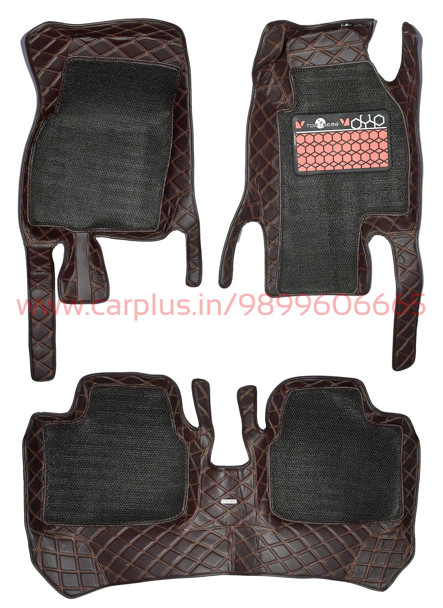 Top Gear 4D Cross HC Leatherite Car Mats for Volkswagen Virtus- Black( – CARPLUS