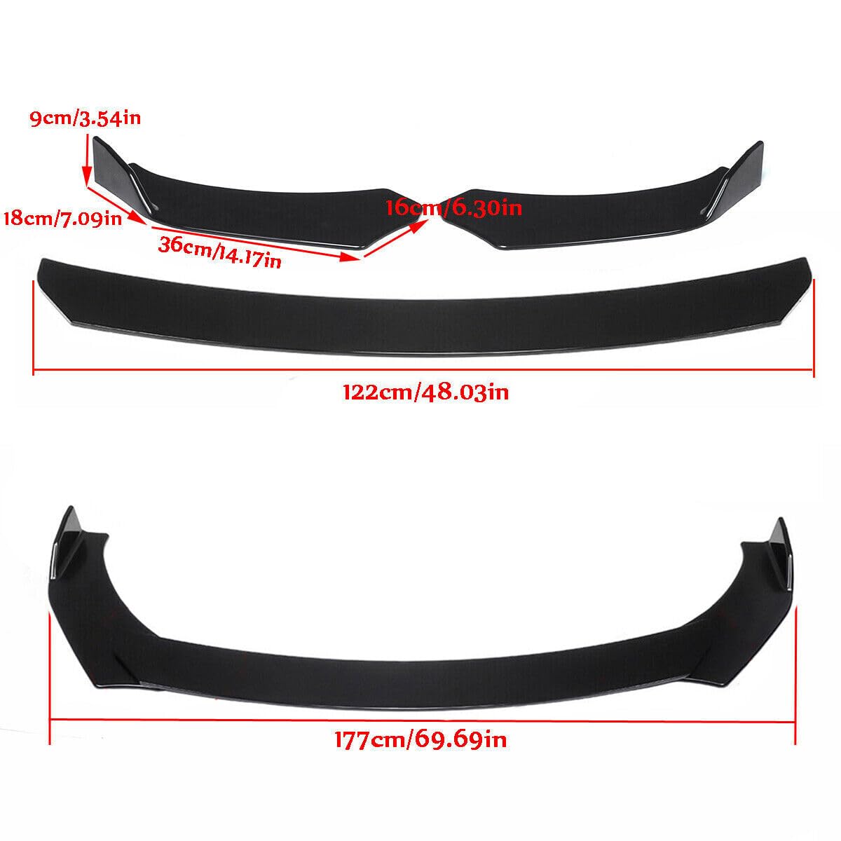 Universal front lip 3 pcs B – CARPLUS